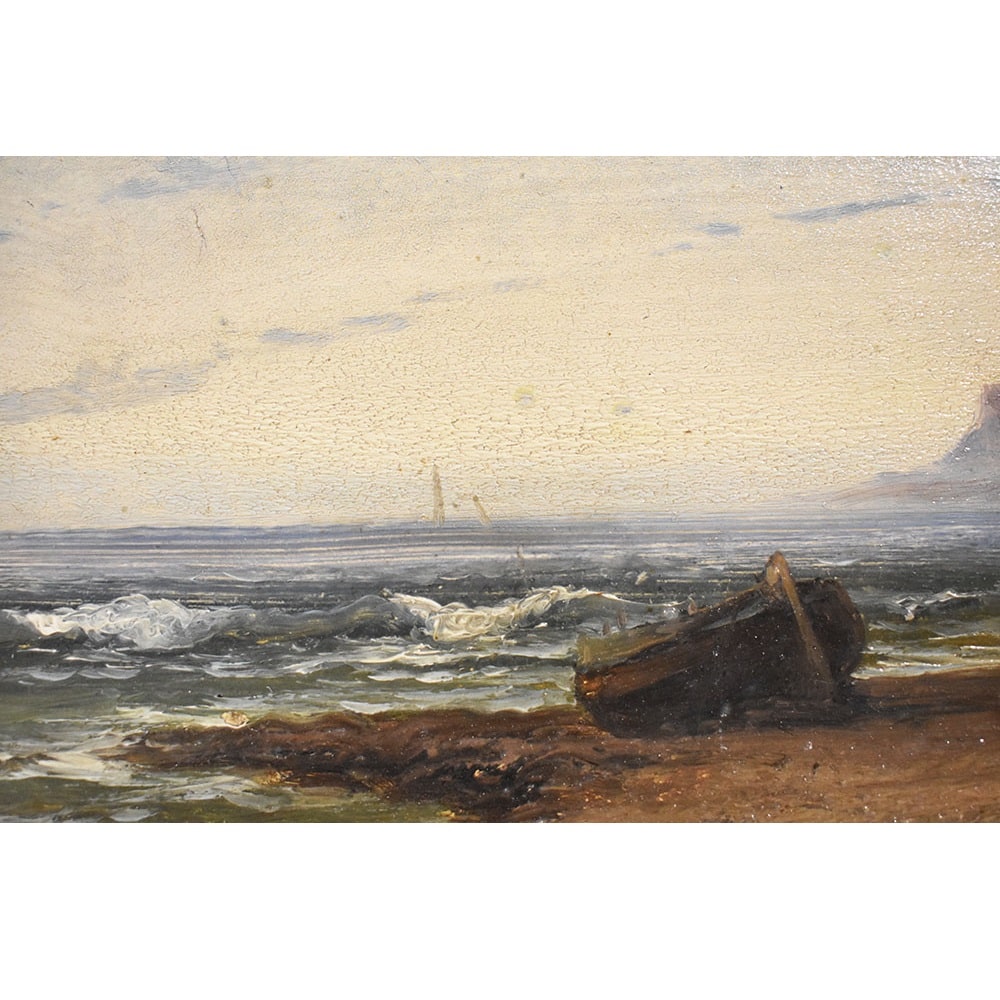 OLD PAINTINGS, SEA PAINTINGS, SEASCAPE WITH COAST, OIL PAINTING ON ...