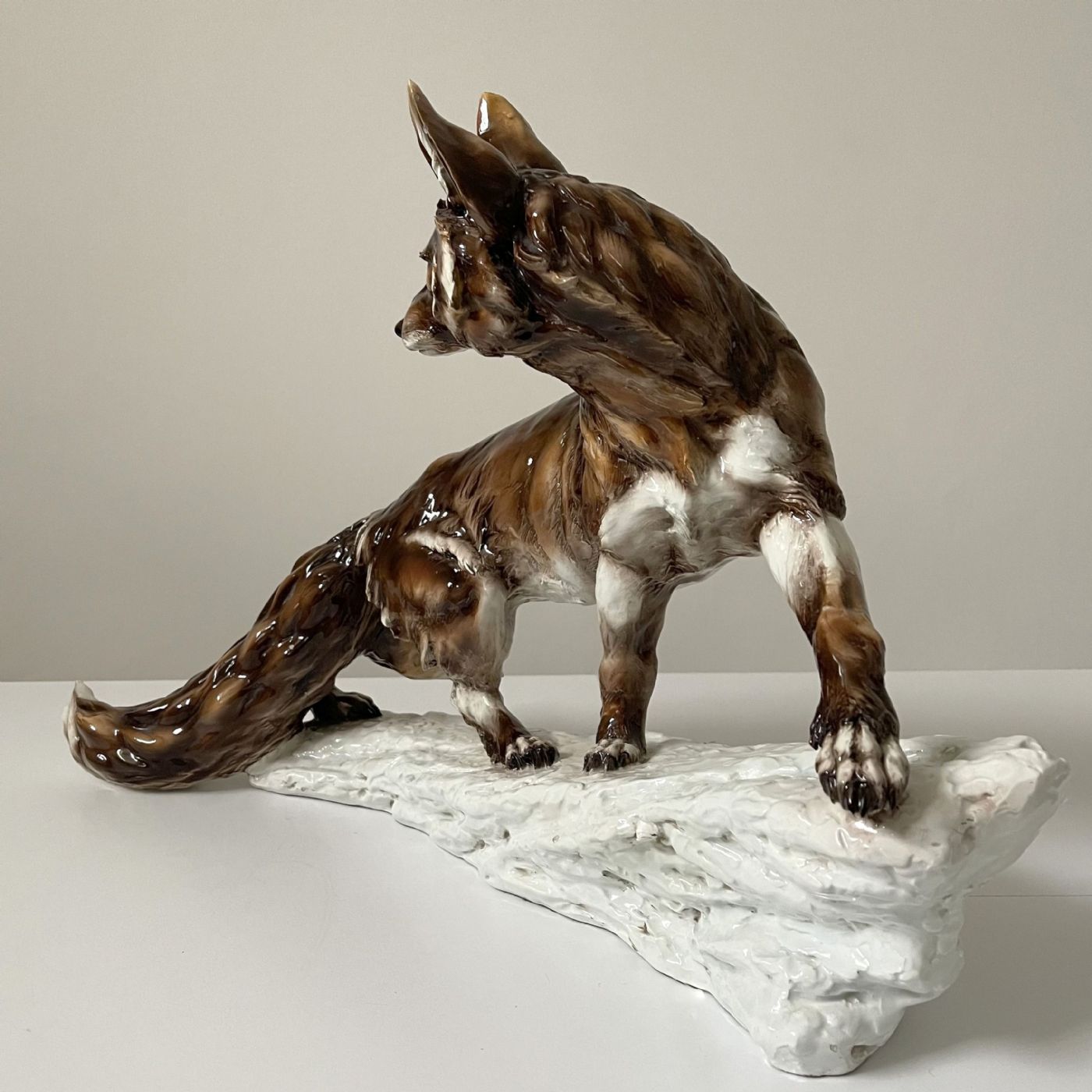 CACCIAPUOTI GUIDO, Volpe, scultura ceramica decorata a mano ...