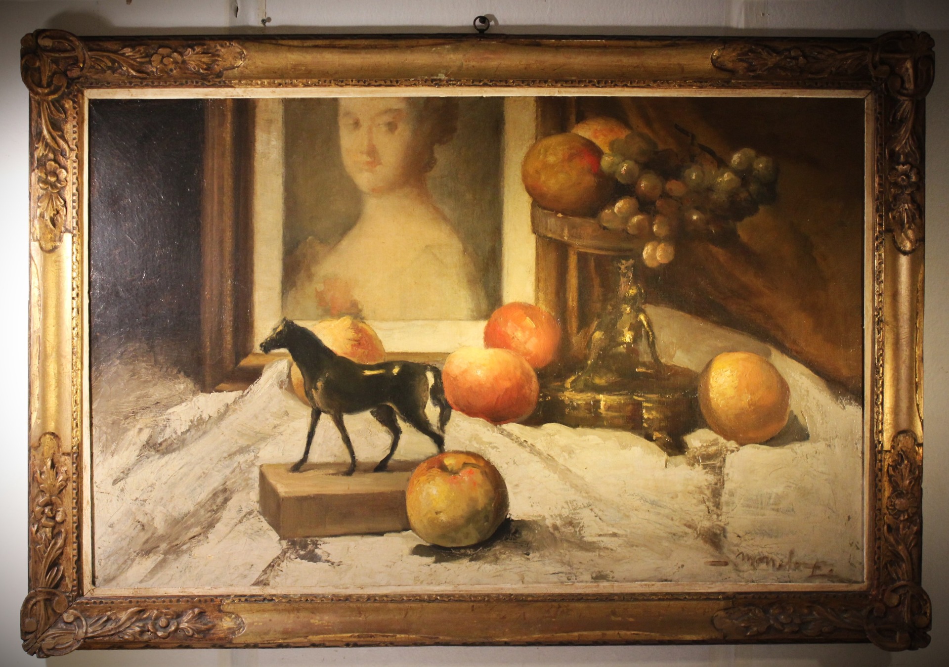 Mario MELO (Milano 1887-1957) Natura morta con ritratto | Antiquariato ...