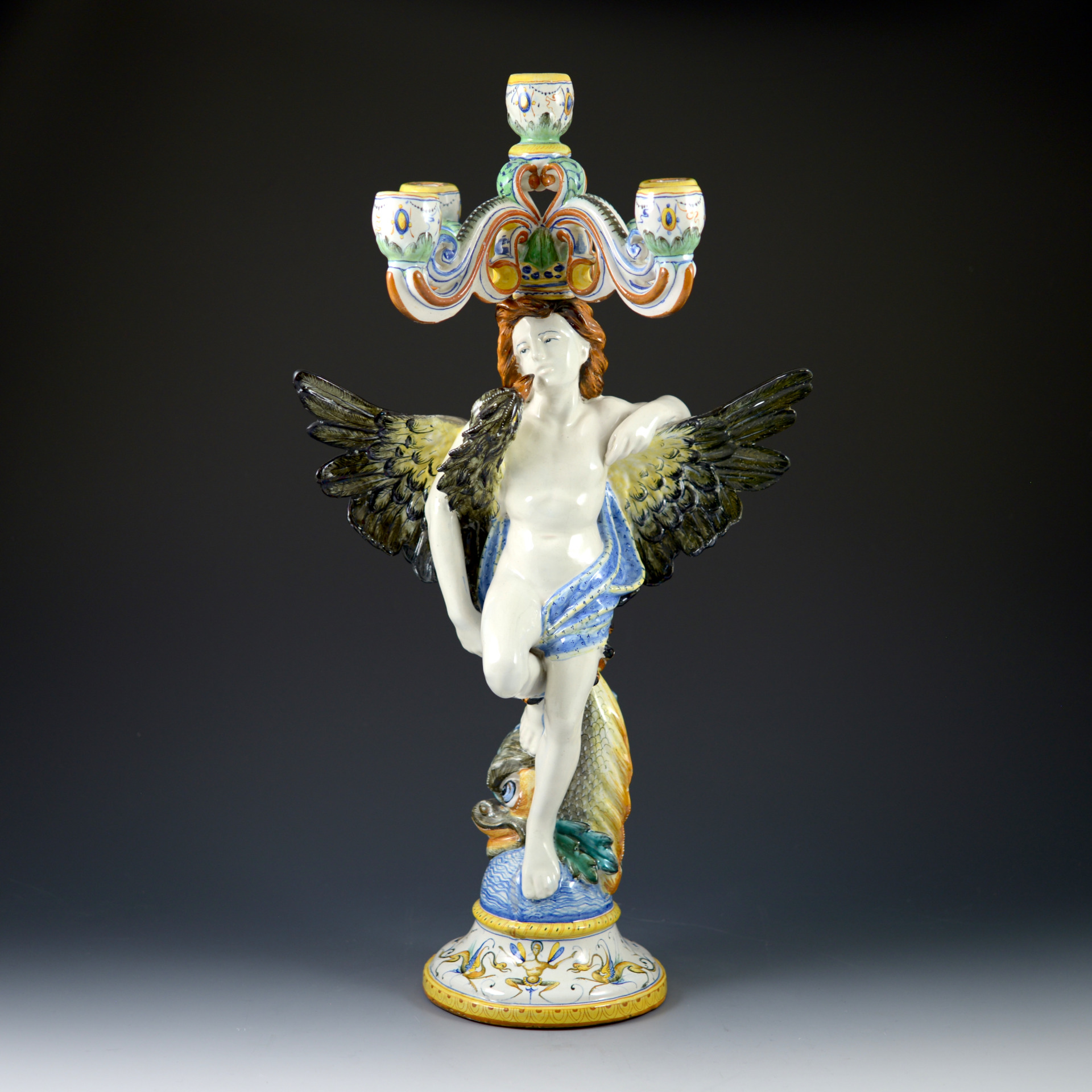 Ganimede e Zeus in forma d'aquila Candelabro a cinque braccia ...