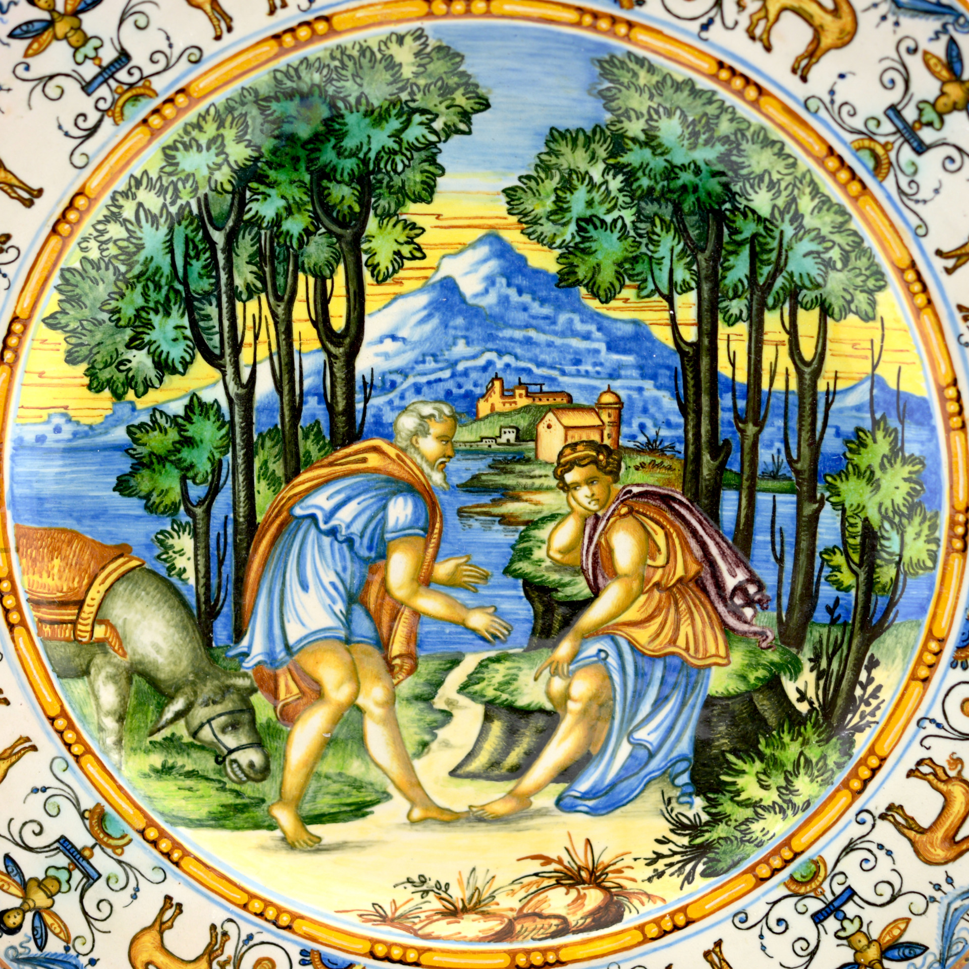 Erminia and the shepherd Decorated parade plate with scene from the ...